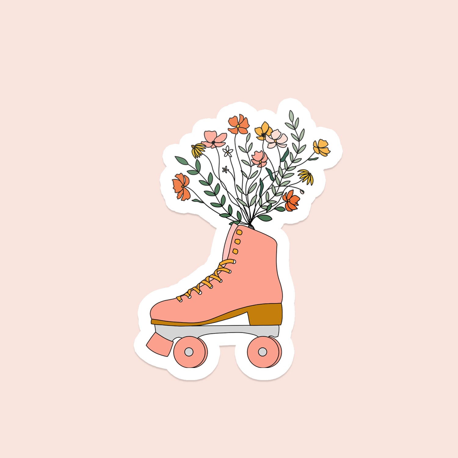 Roller Skate Bouquet Vinyl Sticker – The Sunshine Market